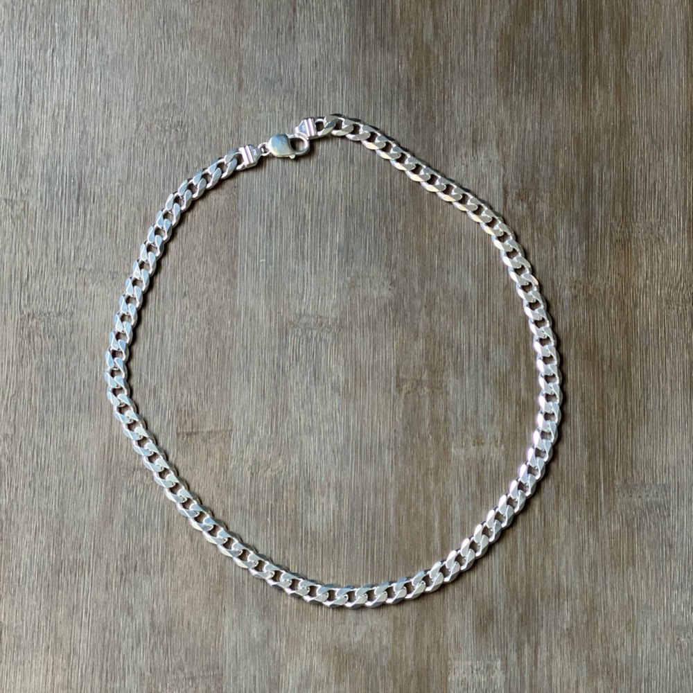 Silver Custom Cable Chain Link 21” Necklace - Gem